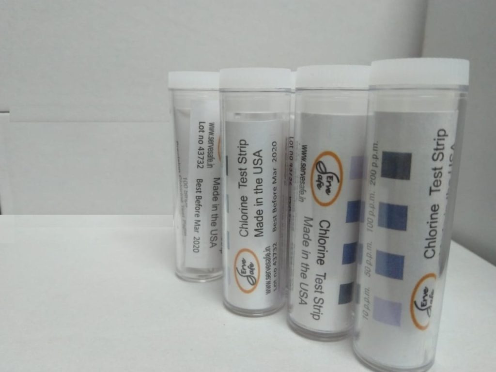 Chlorine Test Strips to check strenght of Sanitizers | Puja Engineering